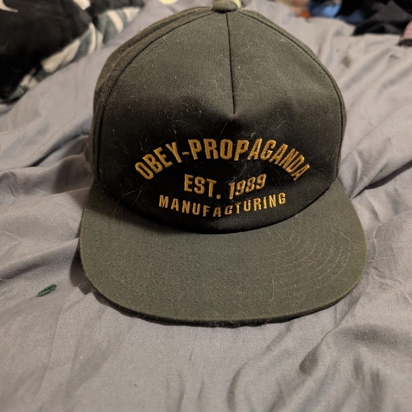 Obey | Accessories | Obey Olive Green Cap With Yellow Embroidery | Poshmark